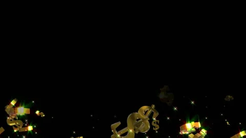 gold dollar money symbol particle loop a... | Stock Video | Pond5
