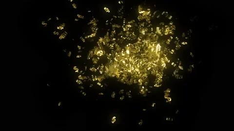 gold dollar sign particle animation | Stock Video | Pond5