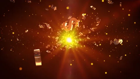 gold dollar sign particle loop animation | Stock Video | Pond5