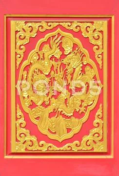 Gold dragon texture Stock Photo ~ Image #41355620