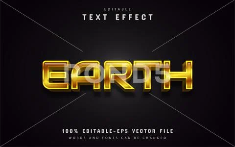 Gold earth text effect: Graphic #234791533