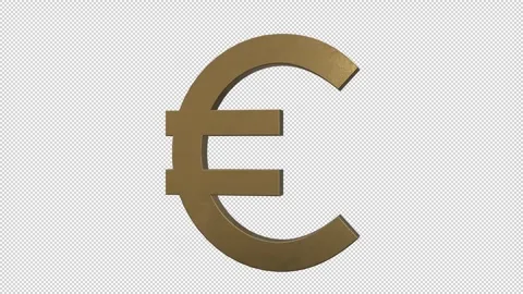 Gold Euro Sign With Rotation Animation | Stock Video | Pond5
