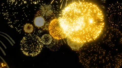 Gold fire works particle effect animatio... | Stock Video | Pond5