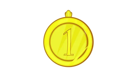 Gold first place medal icon animation | Stock Video | Pond5