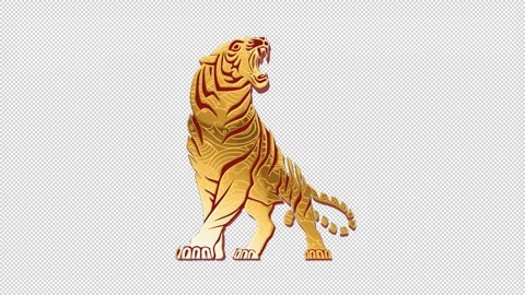 Gold glitter luxury tiger pattern，alph... | Stock Video | Pond5