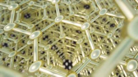 Gold grid Design abstract Graphene struc... | Stock Video | Pond5