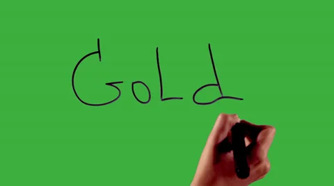 gold - Hand writing on green screen | Stock Video | Pond5