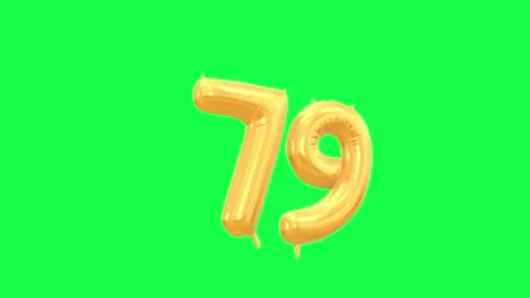 Gold Helium Balloon with Number 79. Alph... | Stock Video | Pond5