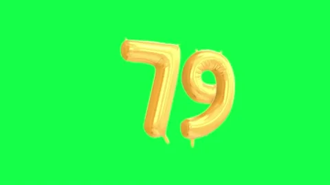 Gold Helium Balloon with Number 79. Alph... | Stock Video | Pond5