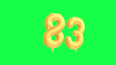 Gold Helium Balloon with Number 83. Alph... | Stock Video | Pond5