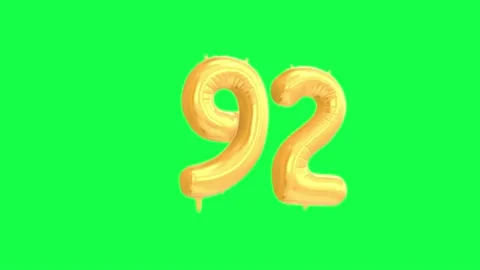 Gold Helium Balloon with Number 92. Alph... | Stock Video | Pond5