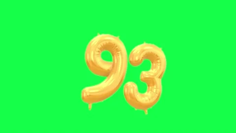 Gold Helium Balloon with Number 93. Alph... | Stock Video | Pond5
