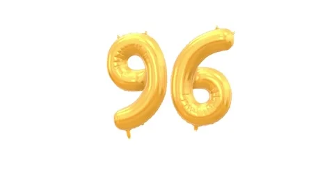 Gold Helium Balloon with Number 96. Alph... | Stock Video | Pond5
