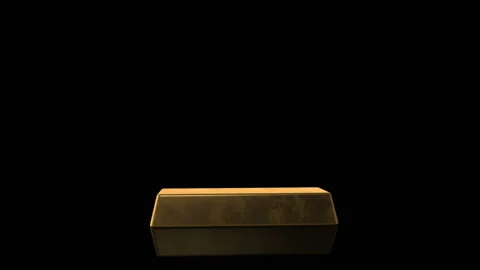 Gold Ingot turns on itself animation | Stock Video | Pond5