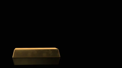 Gold Ingot turns on itself animation | Stock Video | Pond5