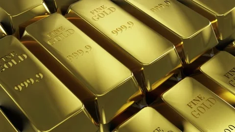 Gold ingots 3d animation | Stock Video | Pond5