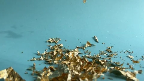 gold leaf - gold leaf falling and floati... | Stock Video | Pond5
