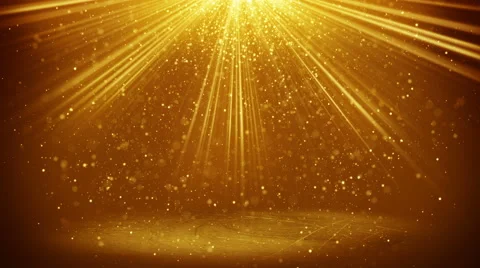 gold light beams and particles loopable ... | Stock Video | Pond5