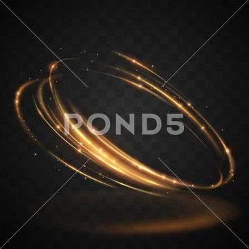 Gold light circle effect on transparent background: Graphic #140734065