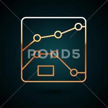 Gold line Graph, schedule, chart, diagram, infographic, pie graph icon ...