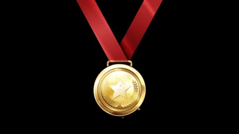 Gold Medal Animation Sequence | Stock Video | Pond5