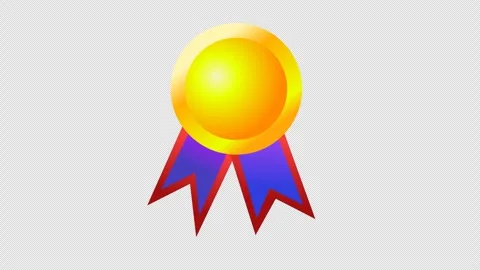 Gold Medal Badge Animation in Transparen... | Stock Video | Pond5