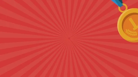 gold medal first place animation | Stock Video | Pond5