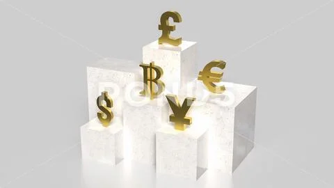 The Gold money symbol for Business concept 3d rendering. ~ Clip Art ...