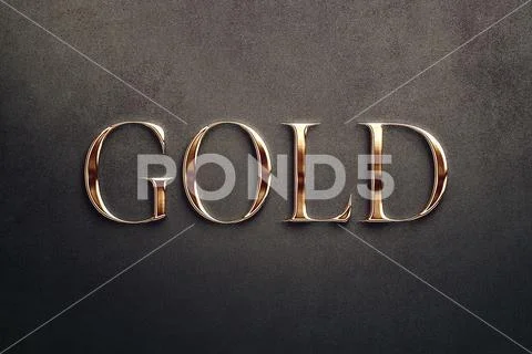 PSD Photoshop Template: Gold Nugget Text Effect #279846767