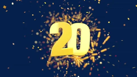 Gold number 20 in the foreground with go... | Stock Video | Pond5