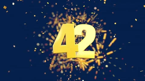 Gold number 42 in the foreground with go... | Stock Video | Pond5