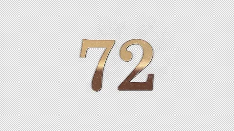 Gold number 72 with gold particles and a... | Stock Video | Pond5