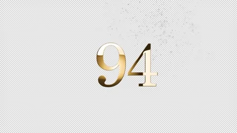 Gold number 94 with gold particles, alph... | Stock Video | Pond5