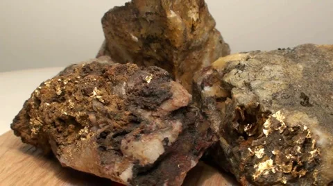 gold ore, quartz | Stock Video | Pond5
