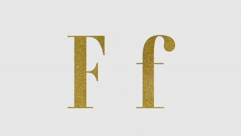 Gold Particle Letters F, Alpha Channel | Stock Video | Pond5