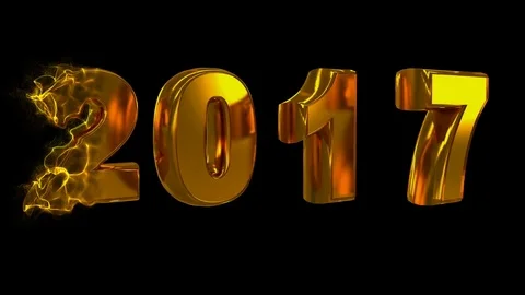 gold rotating numbers 2017, on a black b... | Stock Video | Pond5