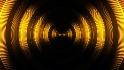 Gold Round Circular Waves Tunnel VJ Loop... | Stock Video | Pond5