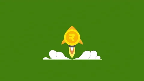 Gold rupie coin rocket animation | Stock Video | Pond5