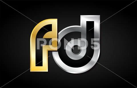 Gold silver letter joint logo icon alphabet design: Graphic #79500657