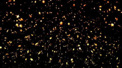 Gold star confetti explosion on green sc... | Stock Video | Pond5