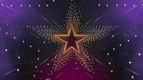 Gold star over purple Background in Loop... | Stock Video | Pond5