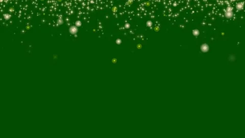 Gold star rain particles on dark green | Stock Video | Pond5