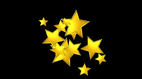 Gold stars of different sizes. | Stock Video | Pond5