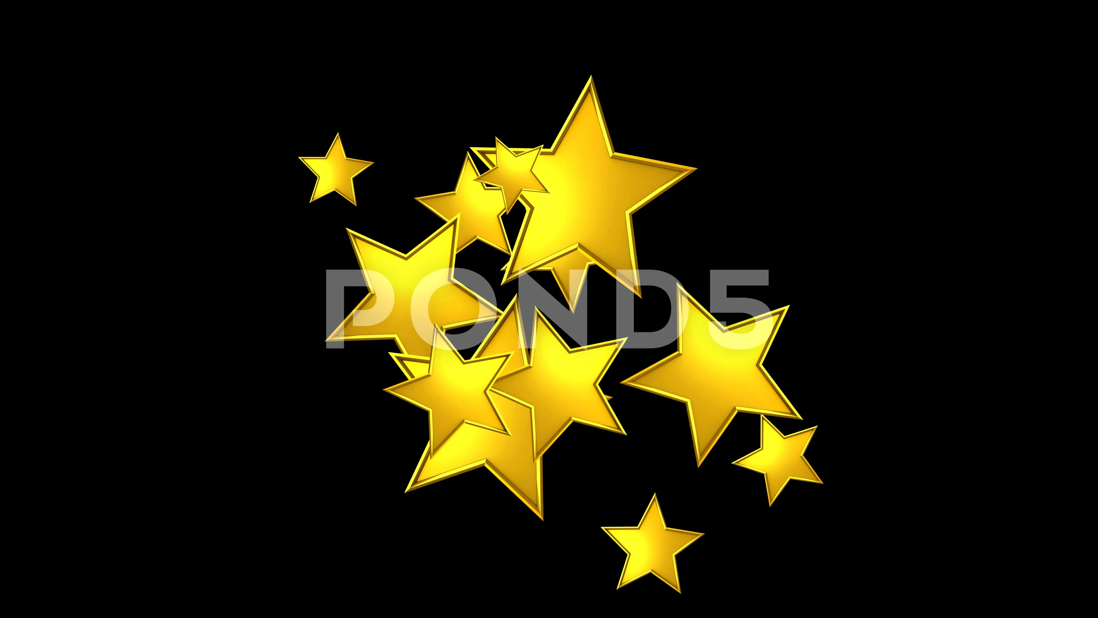 Gold Stars With Black Background