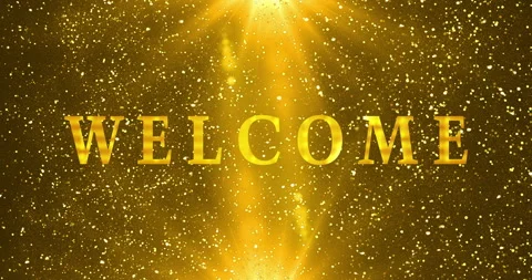 Gold Welcome text animation on a bokeh b... | Stock Video | Pond5