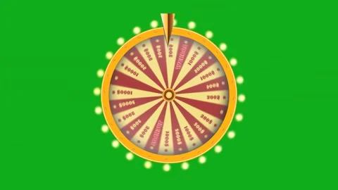 Gold Wheel of fortune rotation on chroma... | Stock Video | Pond5
