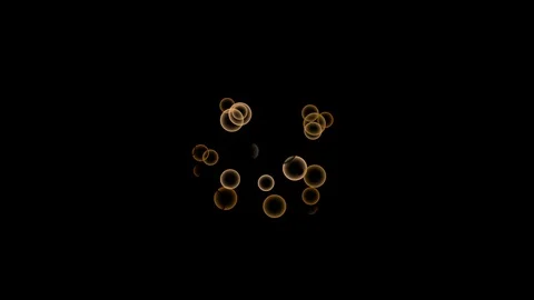 Golden abstract bubbles falling on black... | Stock Video | Pond5