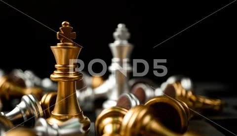 Golden and Silver King chess is last standing in the chess board ...