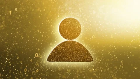 Golden binary numbes and shiny person ic... | Stock Video | Pond5