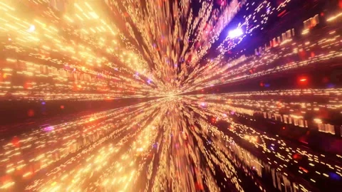 Golden blue space galaxy particle 3d ill... | Stock Video | Pond5